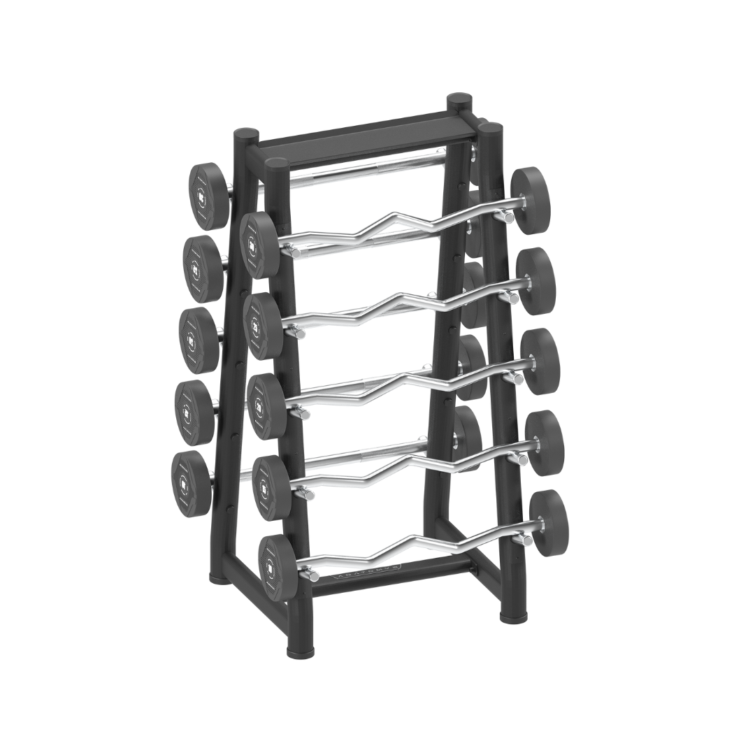 Anatomy Fixed Curl & Straight Barbell Set with Rack